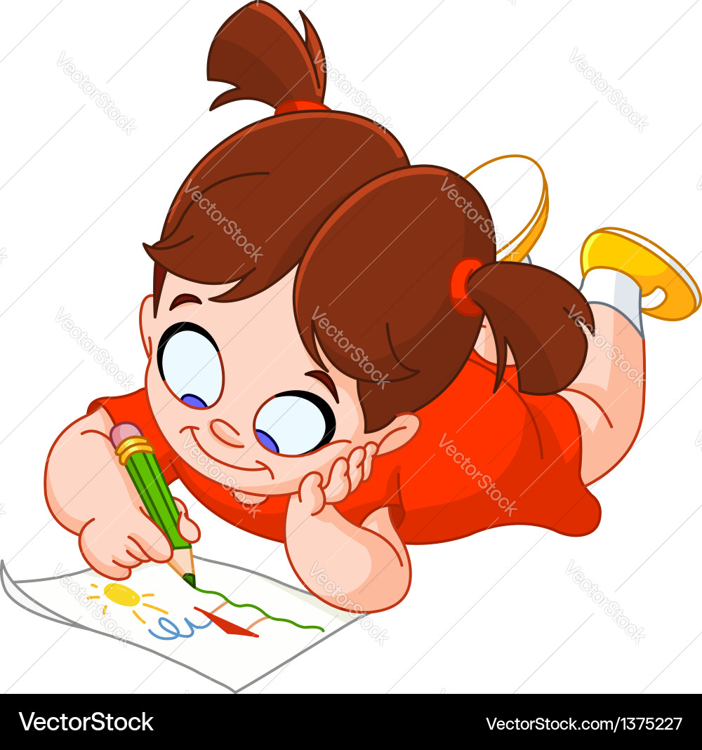 Little Girl Drawing Clipart Lovely Little Girl Design For Kids Cute