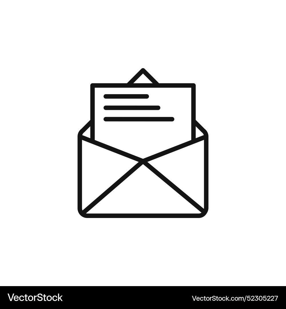 Mail message icon outline collection in black Vector Image