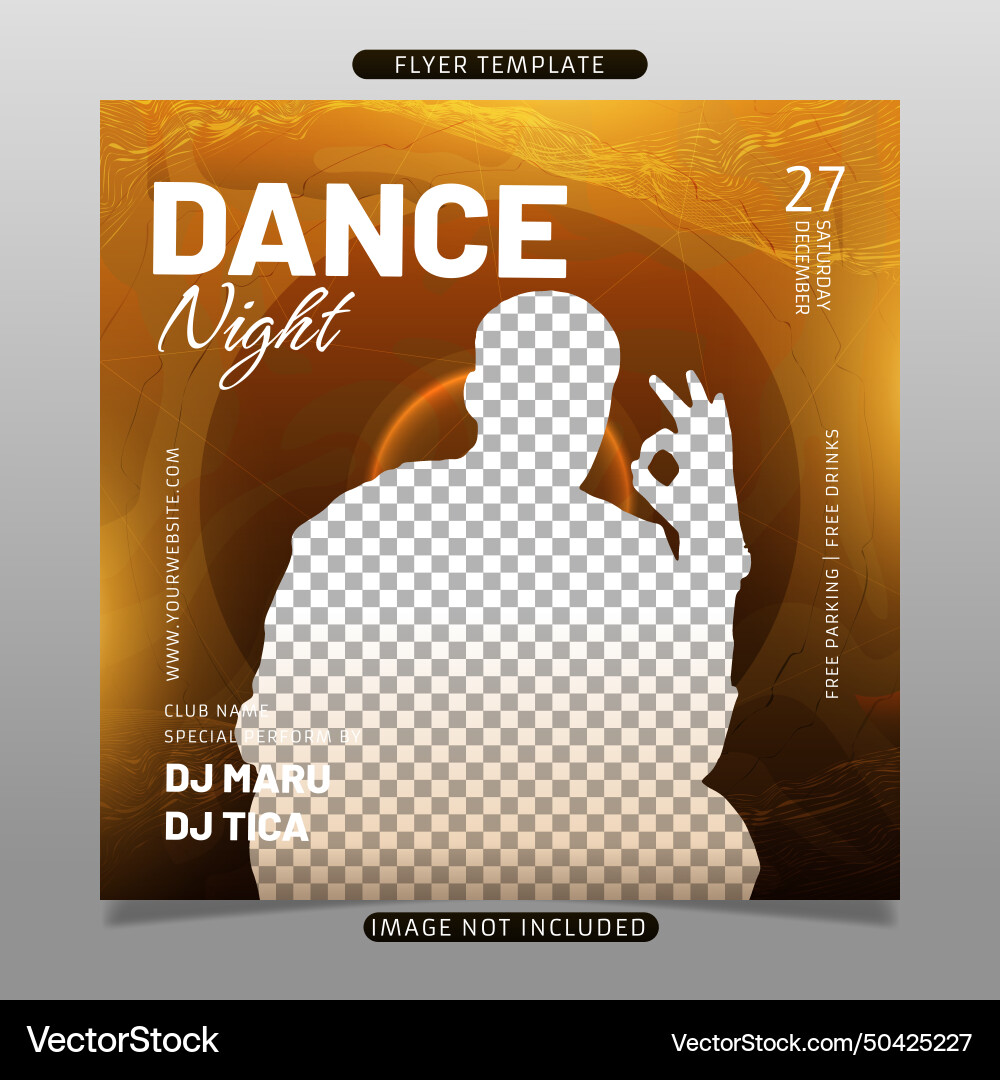 Party dance club flyer template Royalty Free Vector Image
