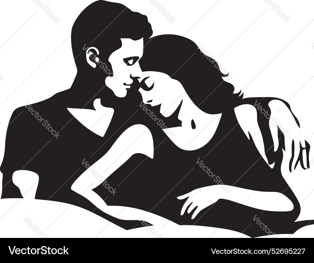 Romantic rest bed icon design pillow partners Vector Image