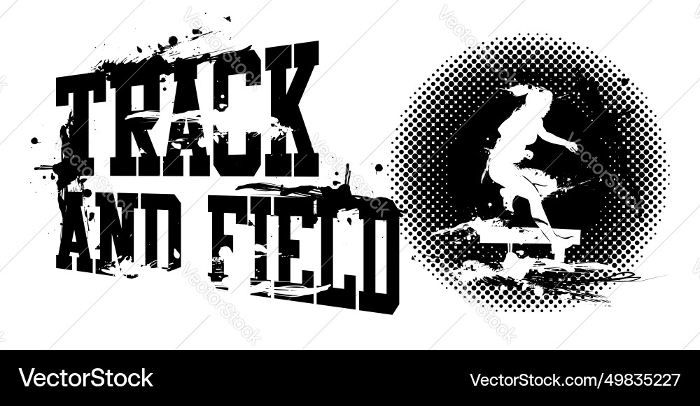 Track and field running banner Royalty Free Vector Image