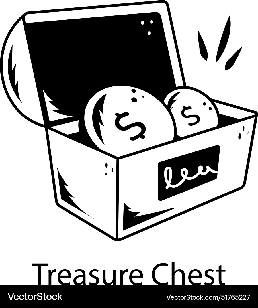 Treasure chest Royalty Free Vector Image - VectorStock