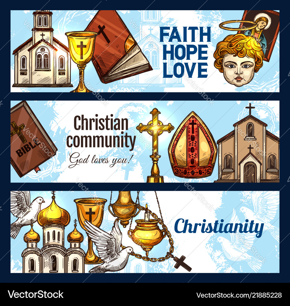 Christianity religion and religious objects Vector Image