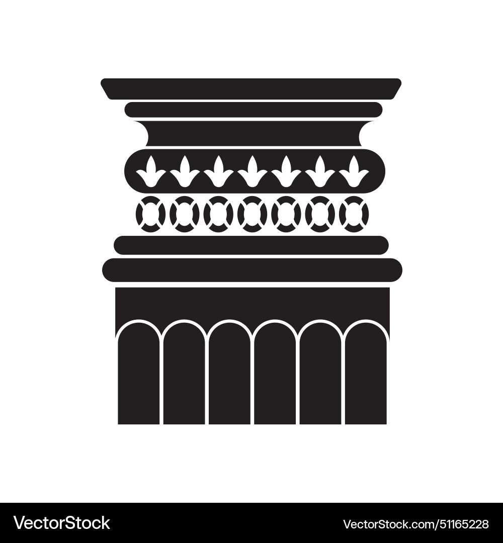 Classic column capital black line icon iconic Vector Image