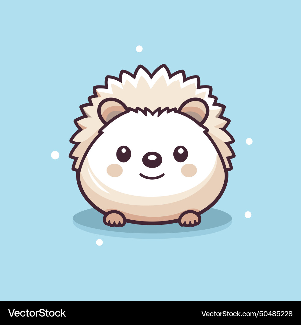Cute cartoon hedgehog in a flat style Royalty Free Vector