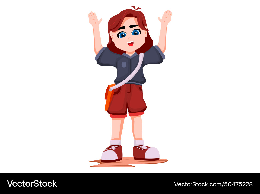 Cute girl character design Royalty Free Vector Image