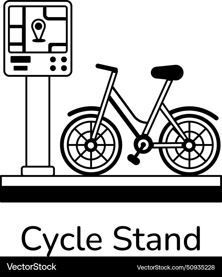 Cycle stand Royalty Free Vector Image - VectorStock
