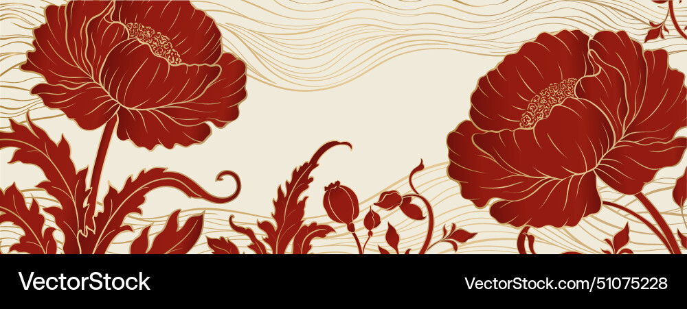 Elegant prestigious background template with peony