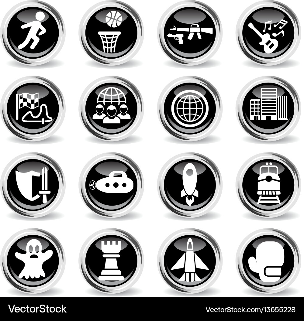 Game genre icon set Royalty Free Vector Image - VectorStock