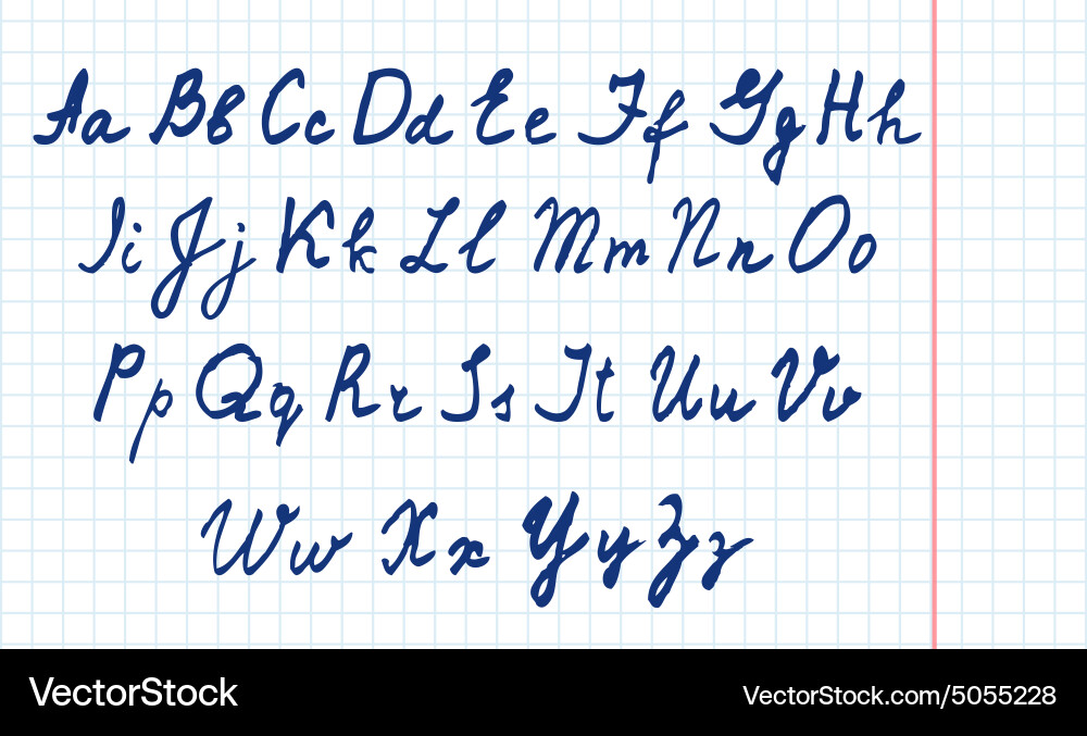 Handwritten english alphabet Royalty Free Vector Image