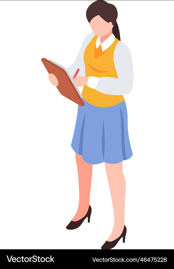 Isometric teacher character Royalty Free Vector Image