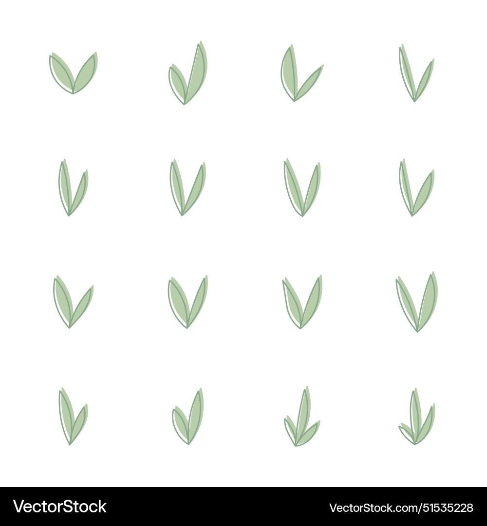 Leaves icon set isolated Royalty Free Vector Image