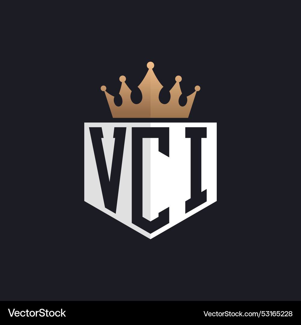 Luxury vci logo with crown elegant initials vci Vector Image