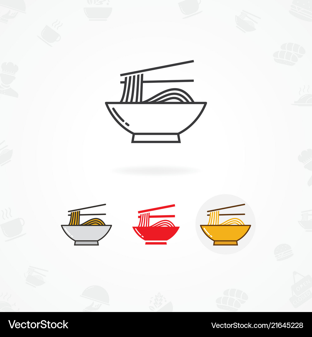 Noodle Bowl Icon Royalty Free Vector Image - VectorStock