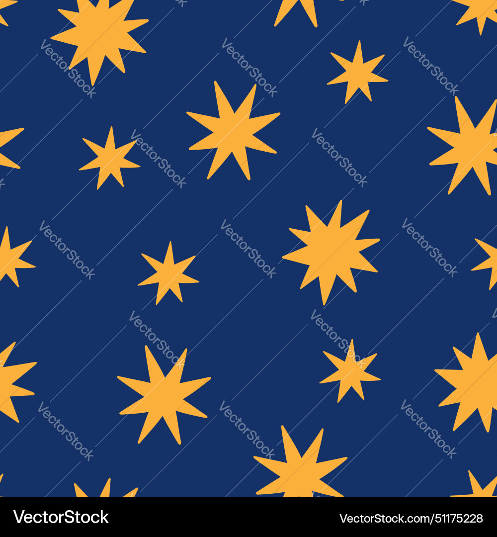 Seamless pattern with simple yellow stars Vector Image