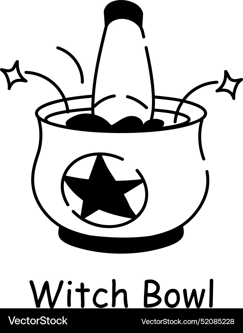 Witch bowl Royalty Free Vector Image - VectorStock