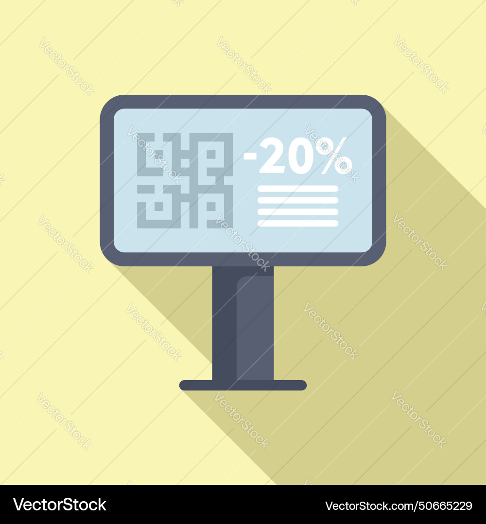 Billboard sale code icon flat package deal Vector Image