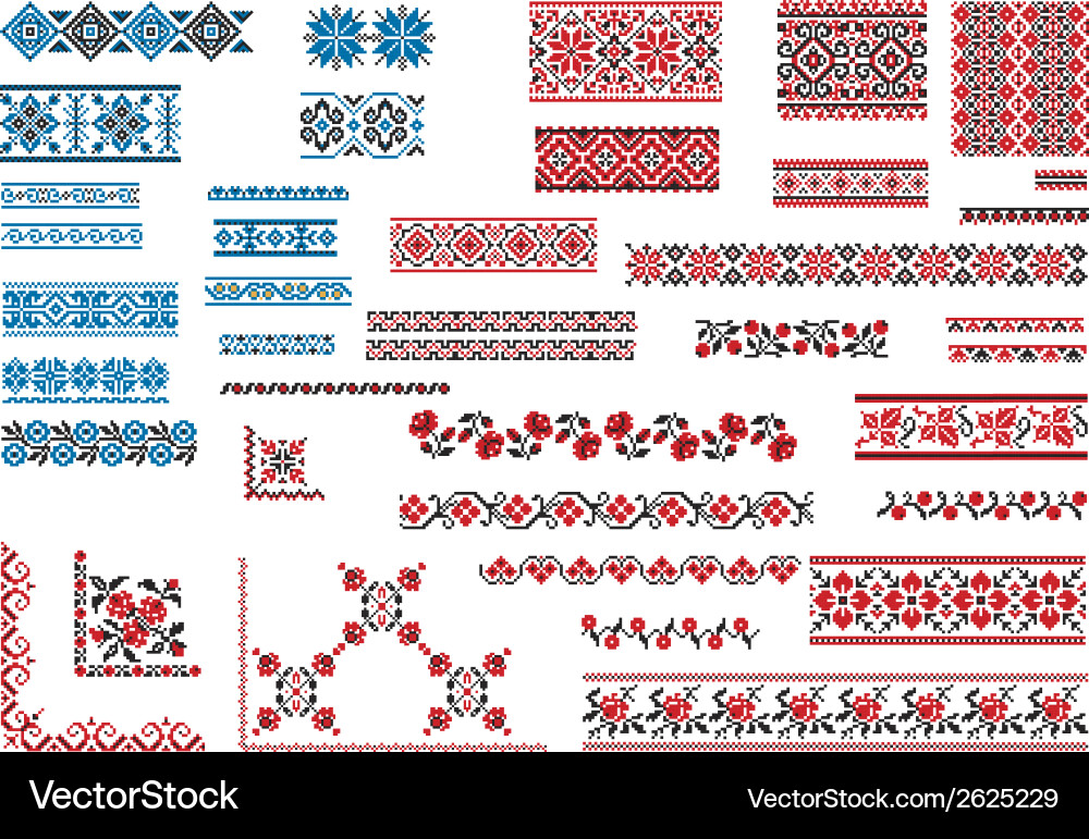 Floral Embroidery Patterns Royalty Free Vector Image