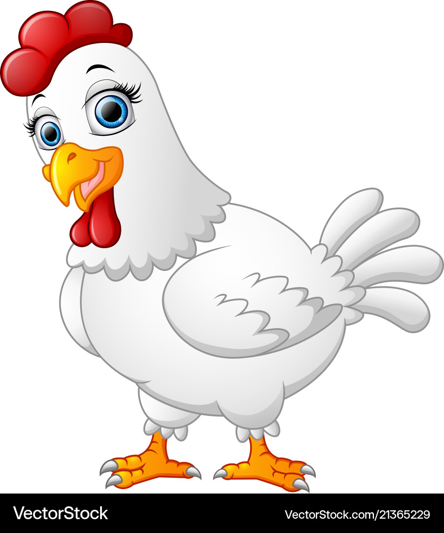 Hen cartoon isolated on white background Vector Image