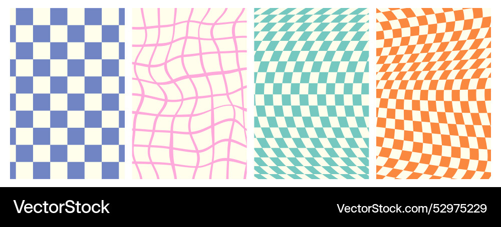 Psychedelic checkerboard posters Royalty Free Vector Image