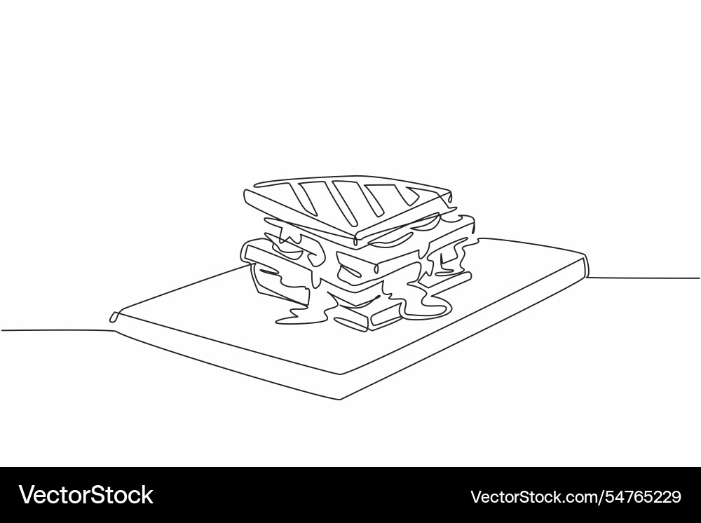 Single continuous line drawing several layers Vector Image