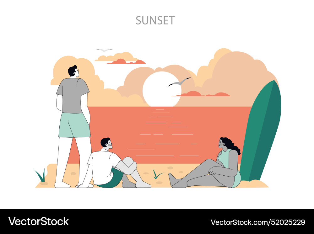 Summer activities flat Royalty Free Vector Image