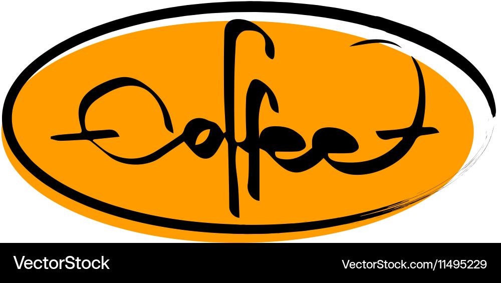 Text coffee written Royalty Free Vector Image - VectorStock