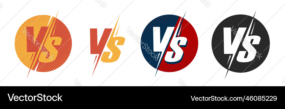 Vs battle logo icon versus v s letters for fight Vector Image