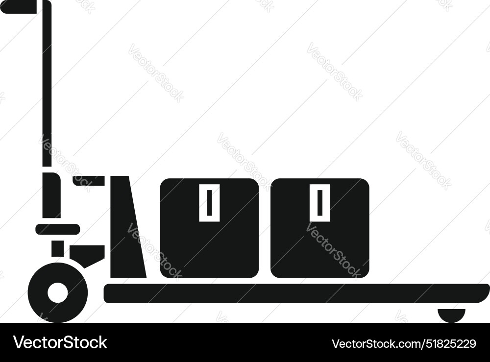 Warehouse hand truck carrying boxes icon Vector Image