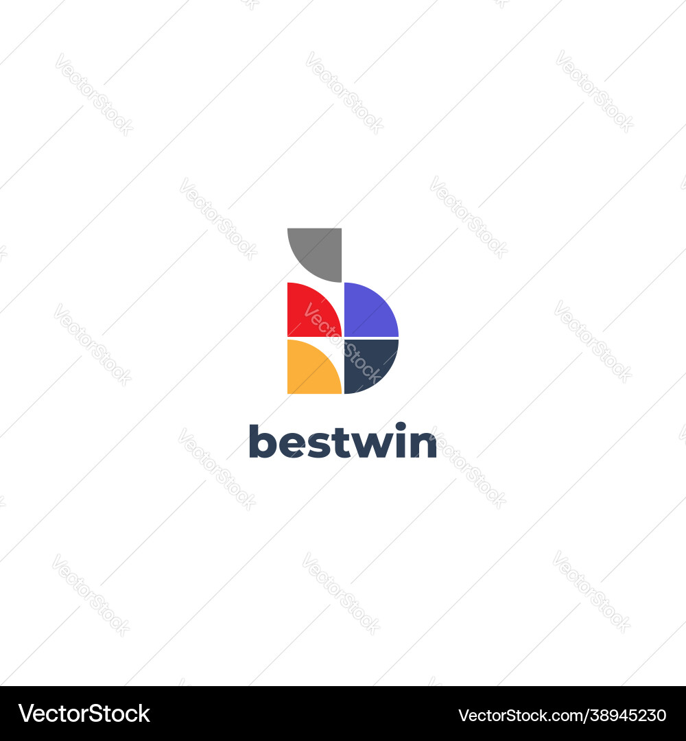 Abstract simple tiles b letter logo shape design Vector Image