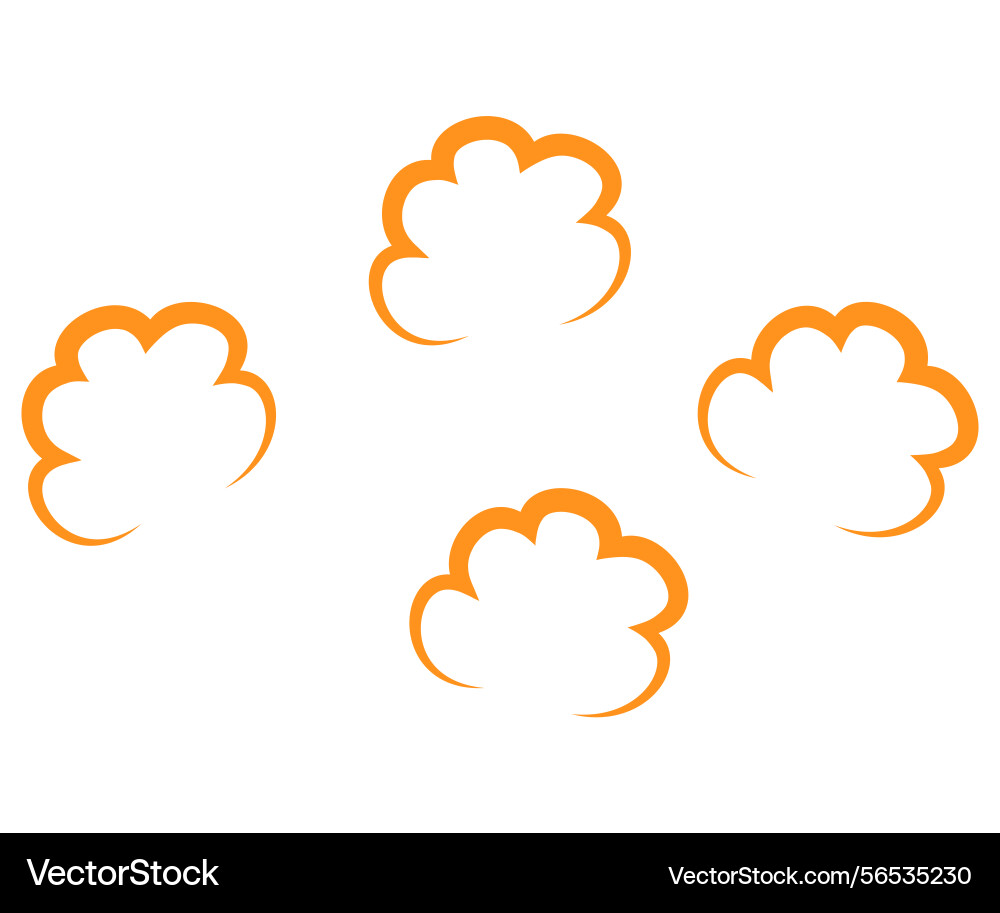 Comic style smoke cloud elements Royalty Free Vector Image