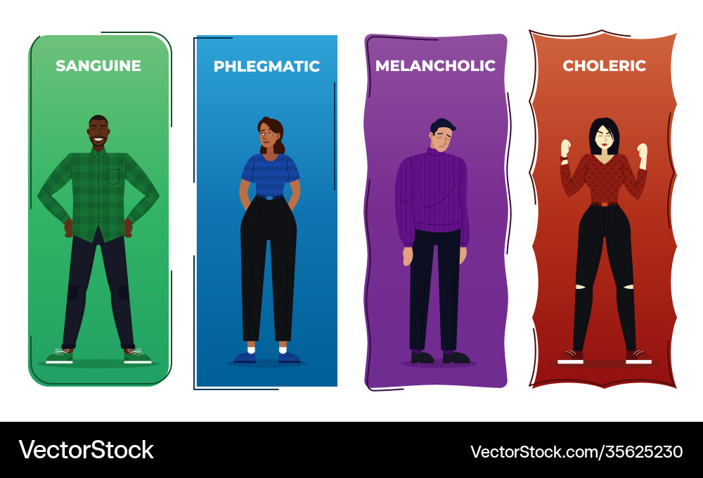 Four human temperaments Royalty Free Vector Image