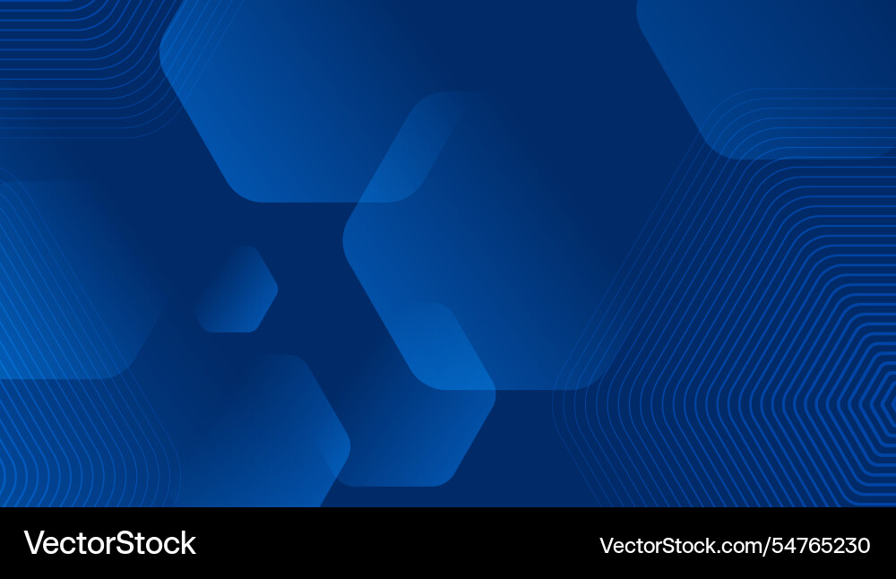 Geometric hexagon blue background Royalty Free Vector Image