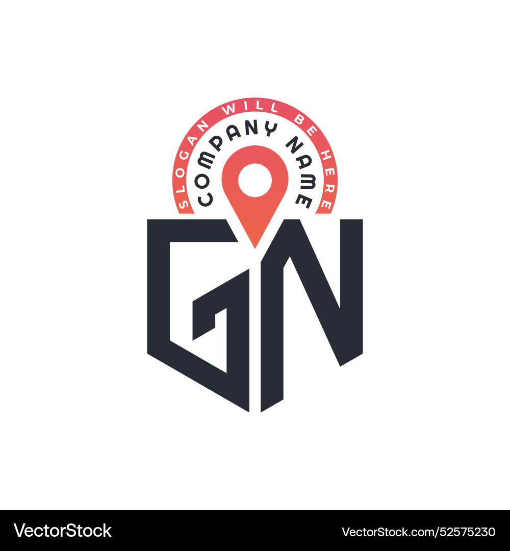 Gn location logo design for human resources Vector Image