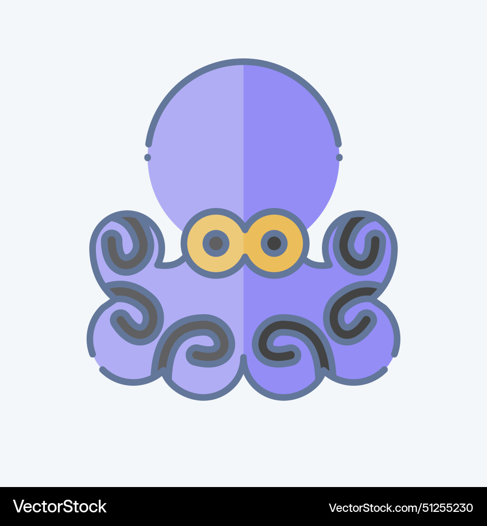 Icon octopus related to seafood symbol doodle Vector Image