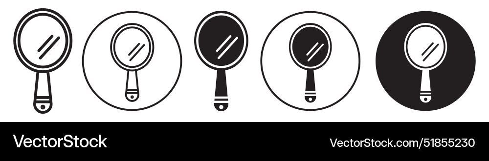 Mirror icon set collection for web Royalty Free Vector Image