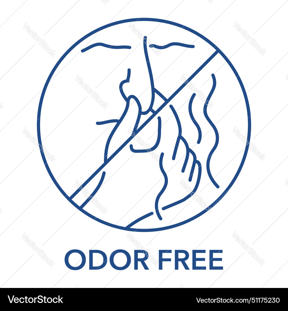Odor free prohibit sign for labeling Royalty Free Vector