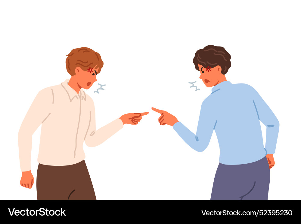 Quarrel office clerks finding out reasons Vector Image