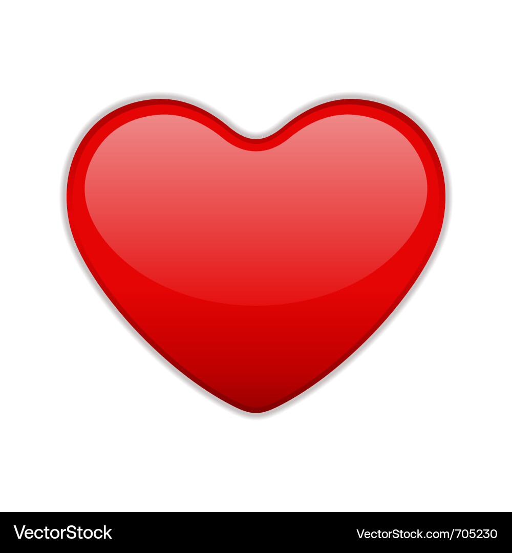 Red glossy heart Royalty Free Vector Image - VectorStock