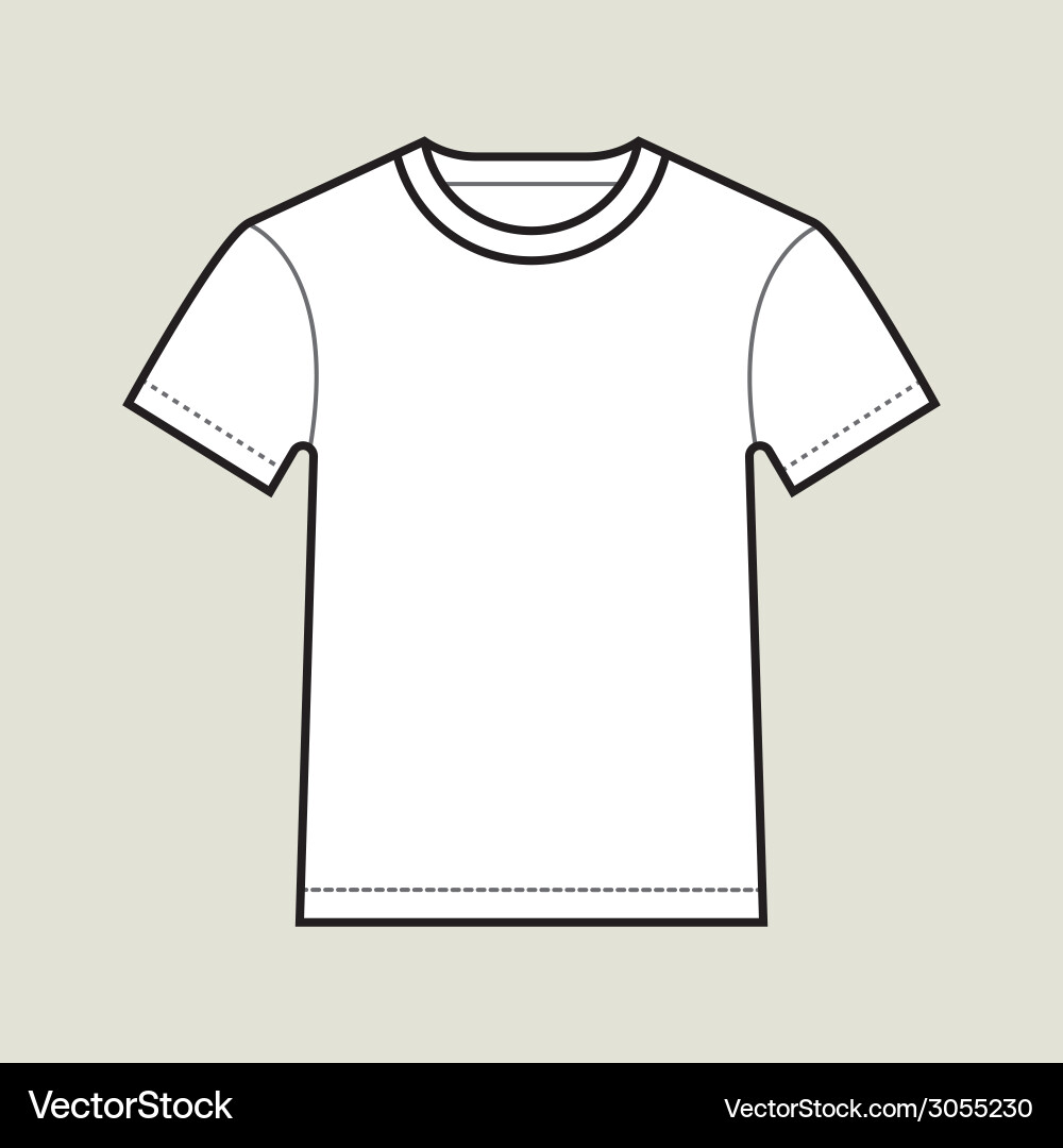 Roundneck T Shirt Template Royalty Free Vector Image