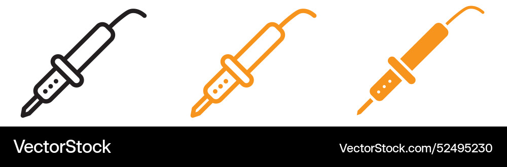 Soldering iron icon set electronics tool for diy Vector Image