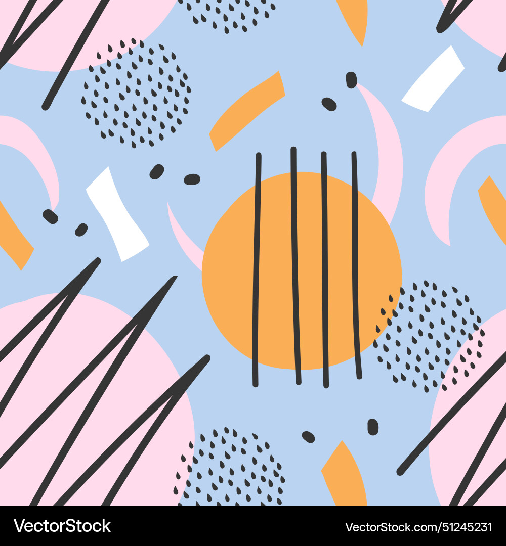 Aesthetic seamless pattern with abstract shapes Vector Image