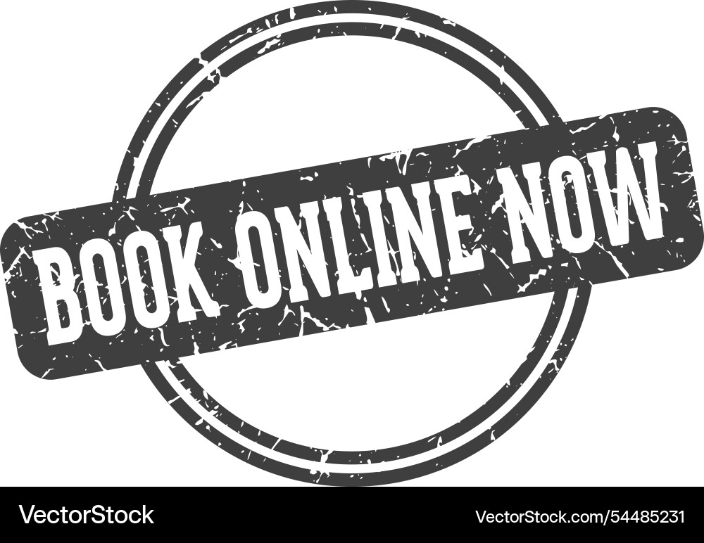 Book online now stamp Royalty Free Vector Image