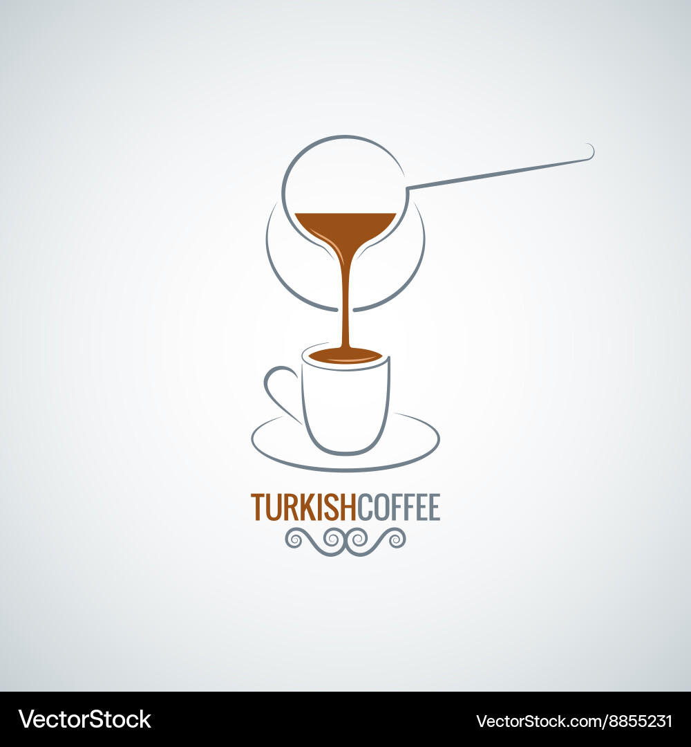 Coffee cup turkish recipe background Royalty Free Vector