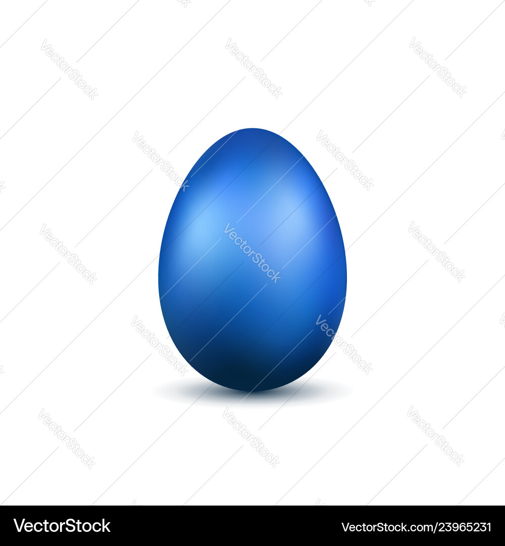 Easter egg 3d icon blue color isolated white Vector Image