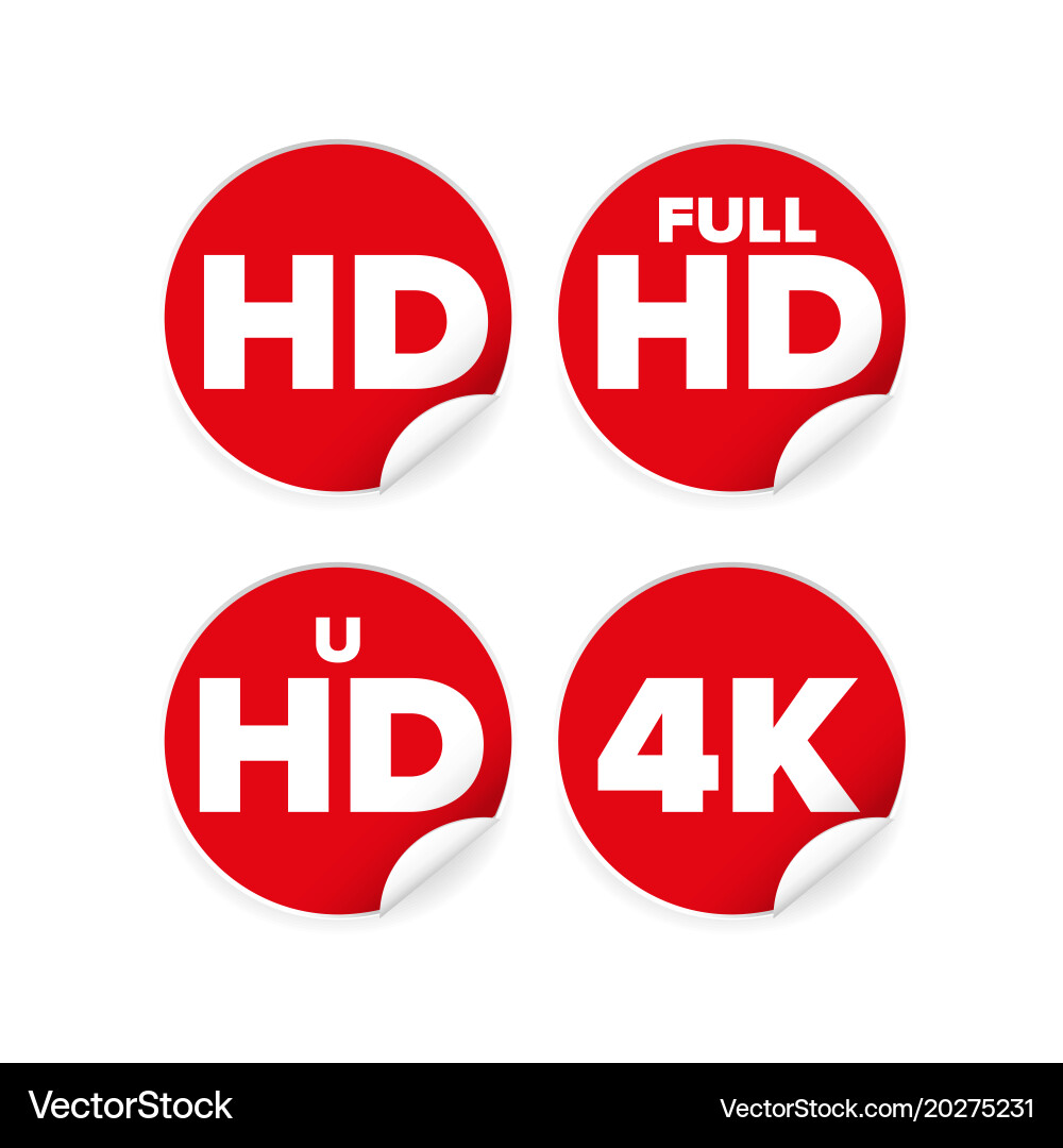 Hd resolution ison label Royalty Free Vector Image