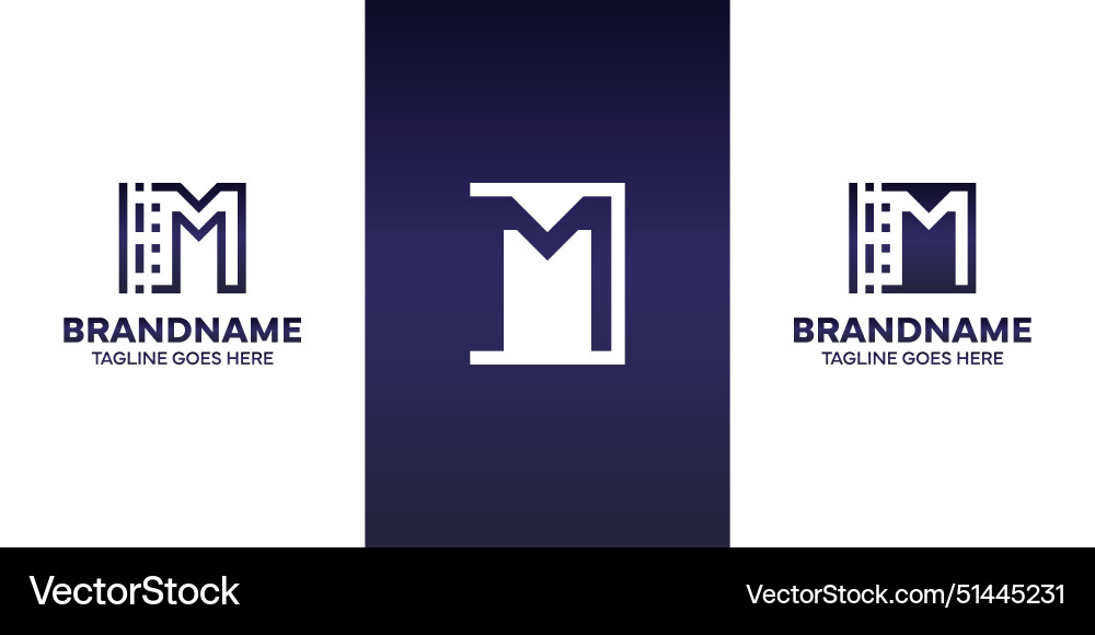 Letter m technology logo suitable for business Vector Image