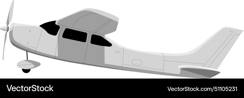 Retro airplane with propeller aeroplane side view Vector Image