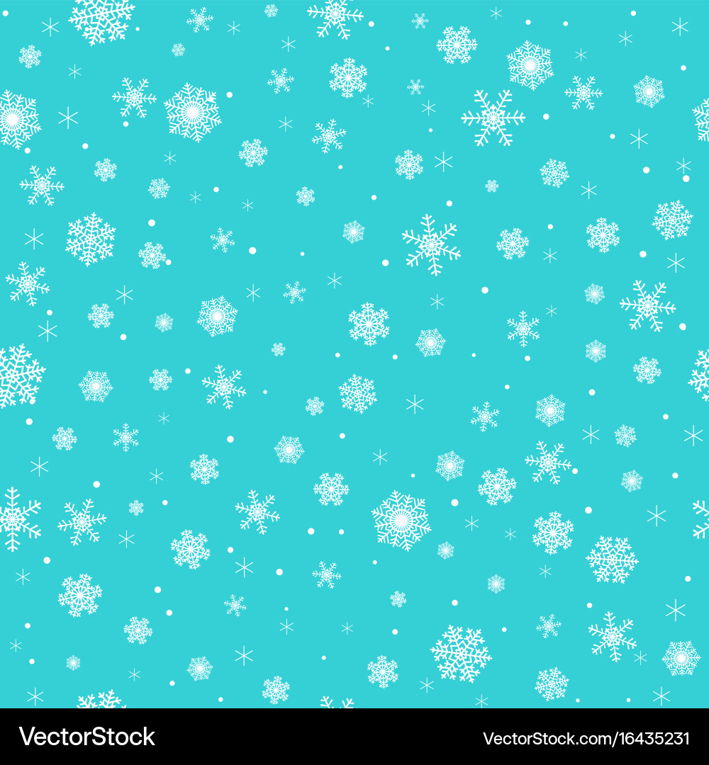 White snowflakes on turquoise background Vector Image