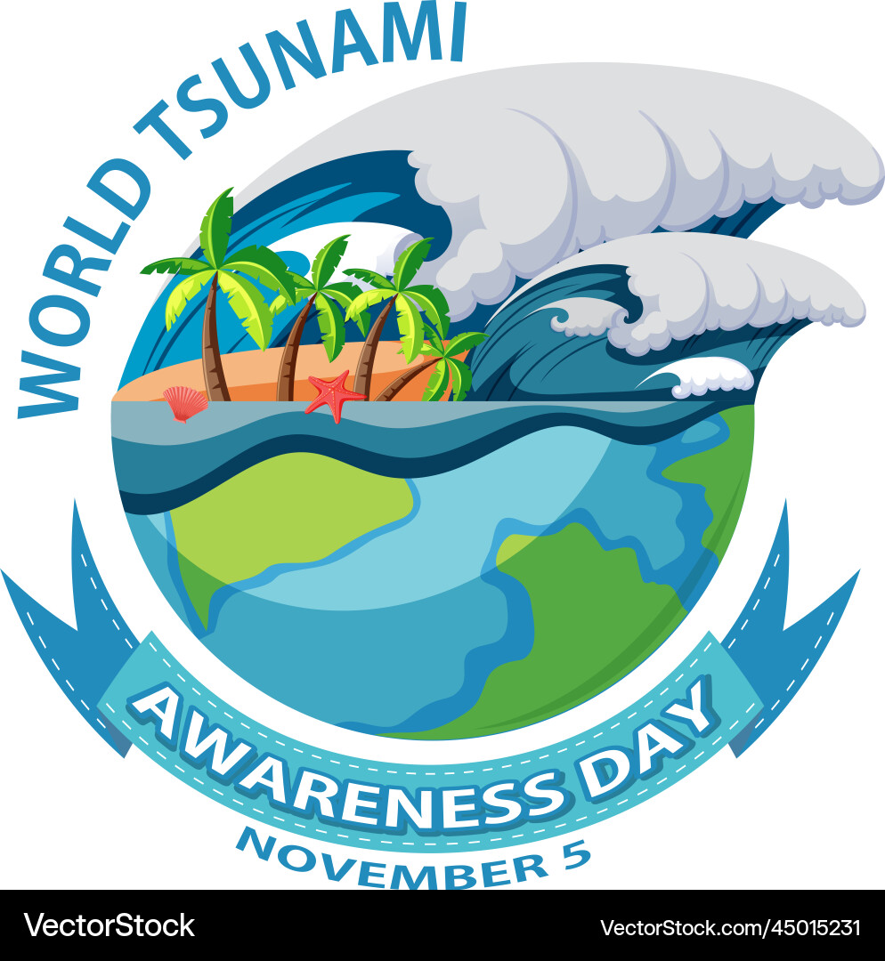 World tsunami awareness day Royalty Free Vector Image